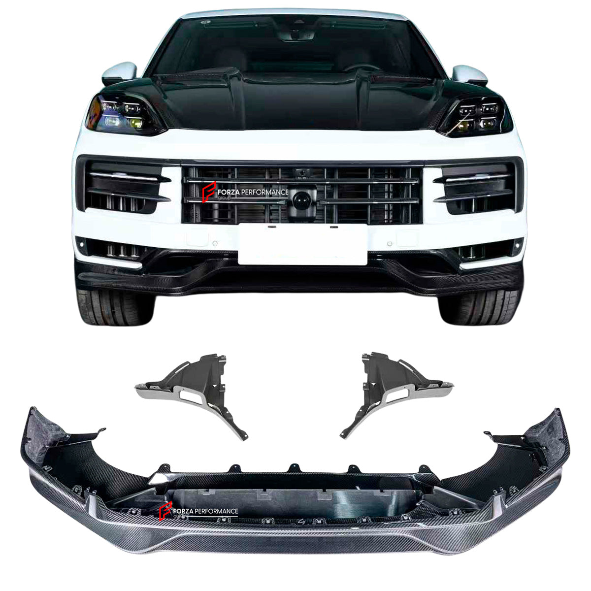 CARBON FRONT LIP for PORSCHE CAYENNE 9Y0 SUV FACELIFT 2023+