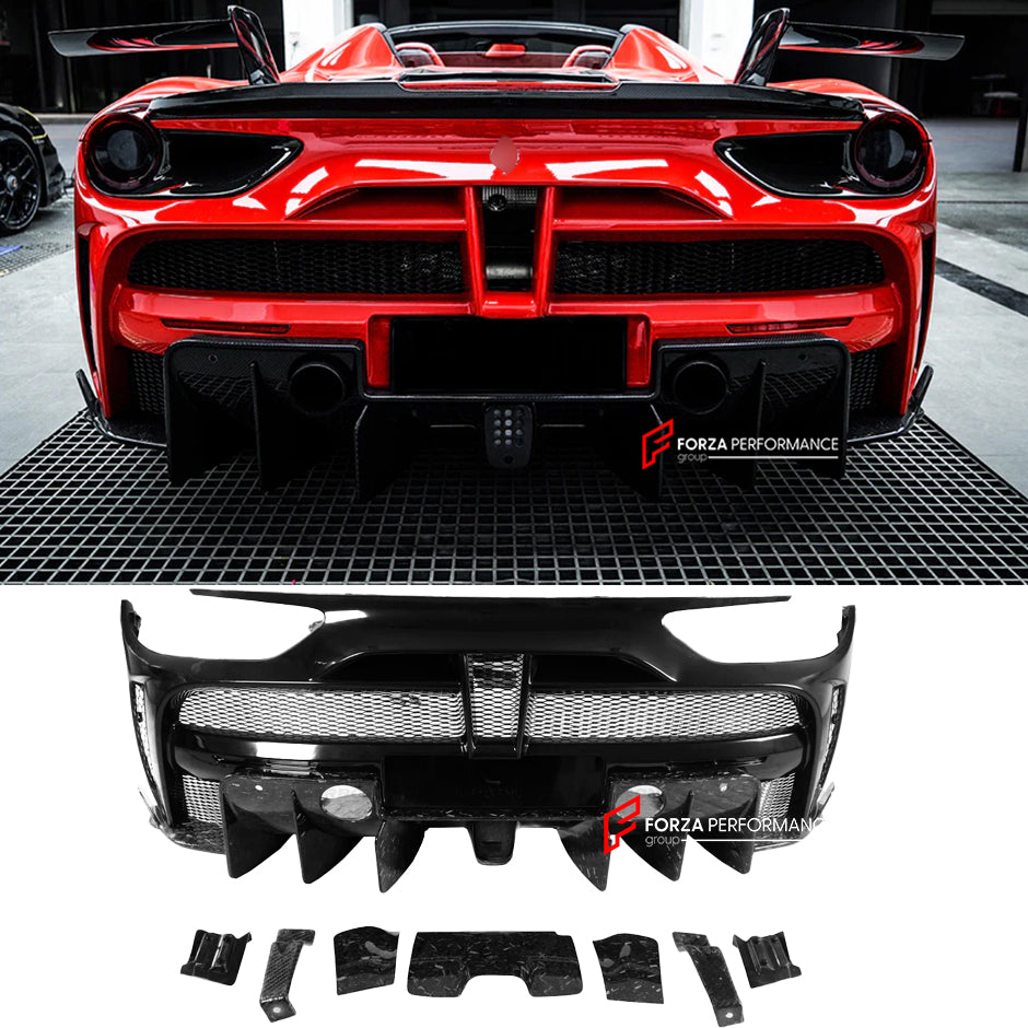 CARBON REAR BUMPER DIFFUSER for FERRARI 488 SPIDER F8 2015 - 2019