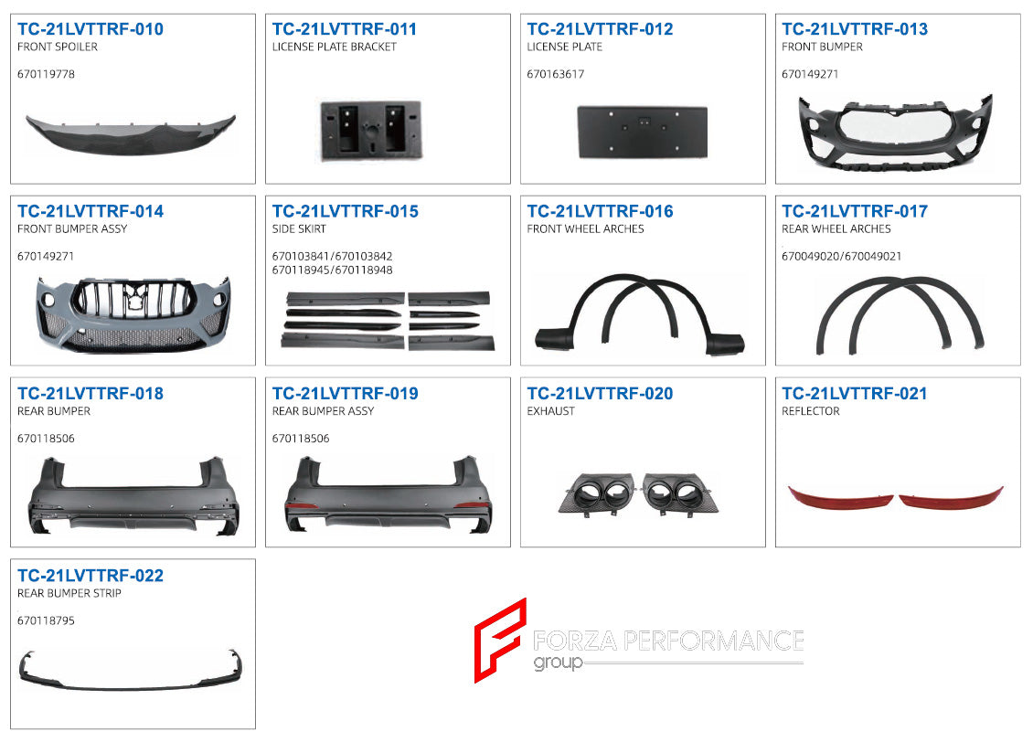 CONVERSION BODY KIT for MASERATI LEVANTE M161 2016-2021 upgrade to 202 ...