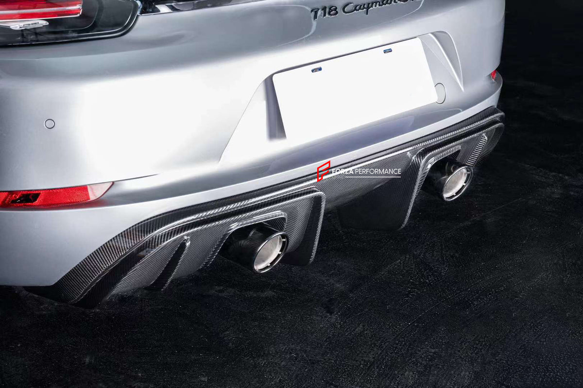 DRY CARBON REAR DIFFUSER for PORSCHE 982 718 CAYMAN BOXSTER 2016 ...