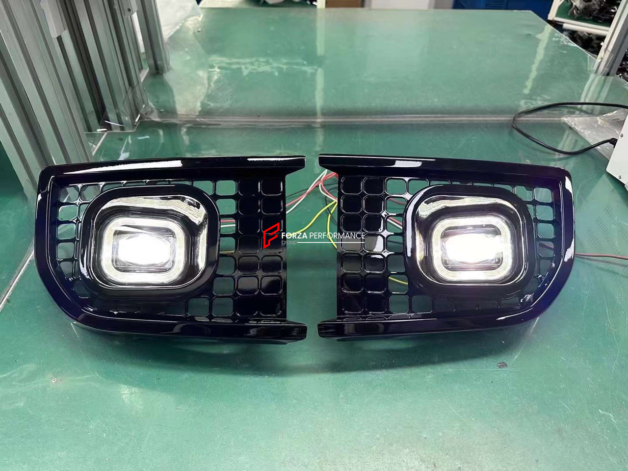 FRONT LED FOG LIGHTS WITH BUMPER AIR VENTS for LAND ROVER DEFENDER L66
