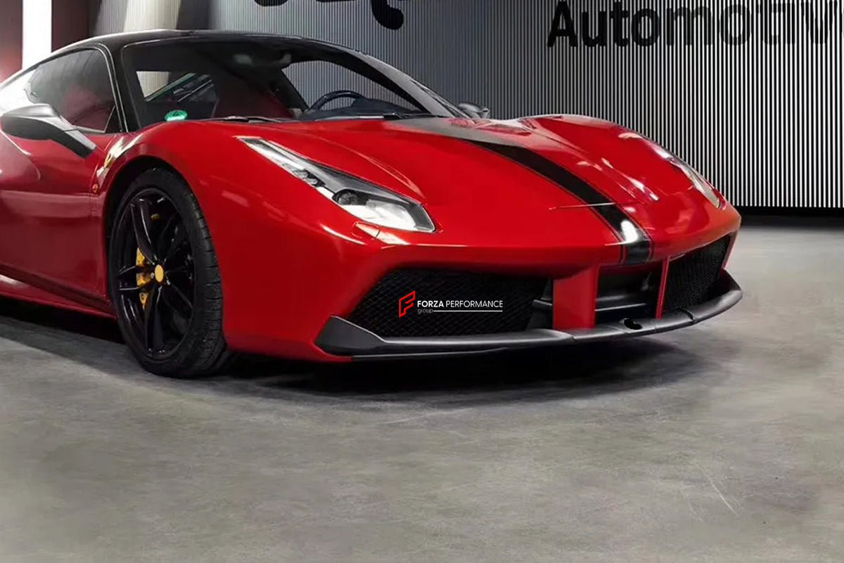 FERRARI 488 GTB Spyder DRY CARBON FIBER FRONT LIP SPLITTERS – Forza ...