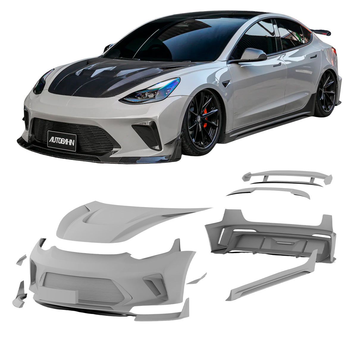 CARBON BODY KIT for TESLA MODEL 3 2017 - 2023