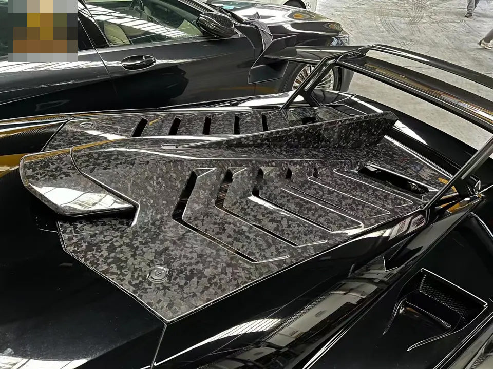 CARBON FIBER STO REAR ENGINE HOOD COVER for LAMBORGHINI HURACAN LP580