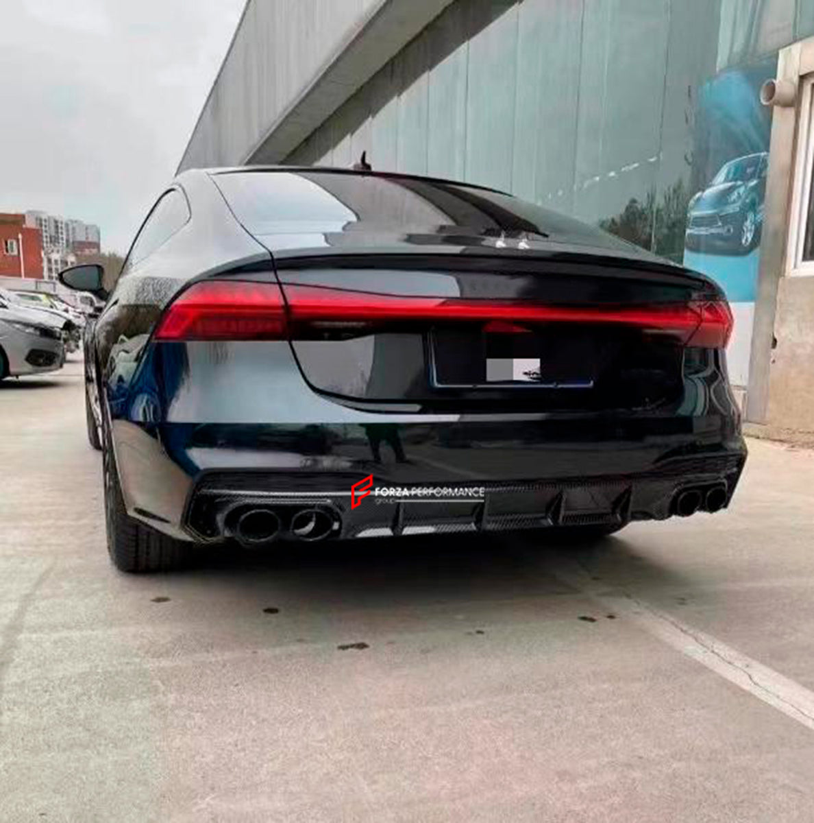 CARBON REAR DIFFUSER WITH EXHAUST TIPS for AUDI A7 | S7 | RS7 4K8 2019 ...