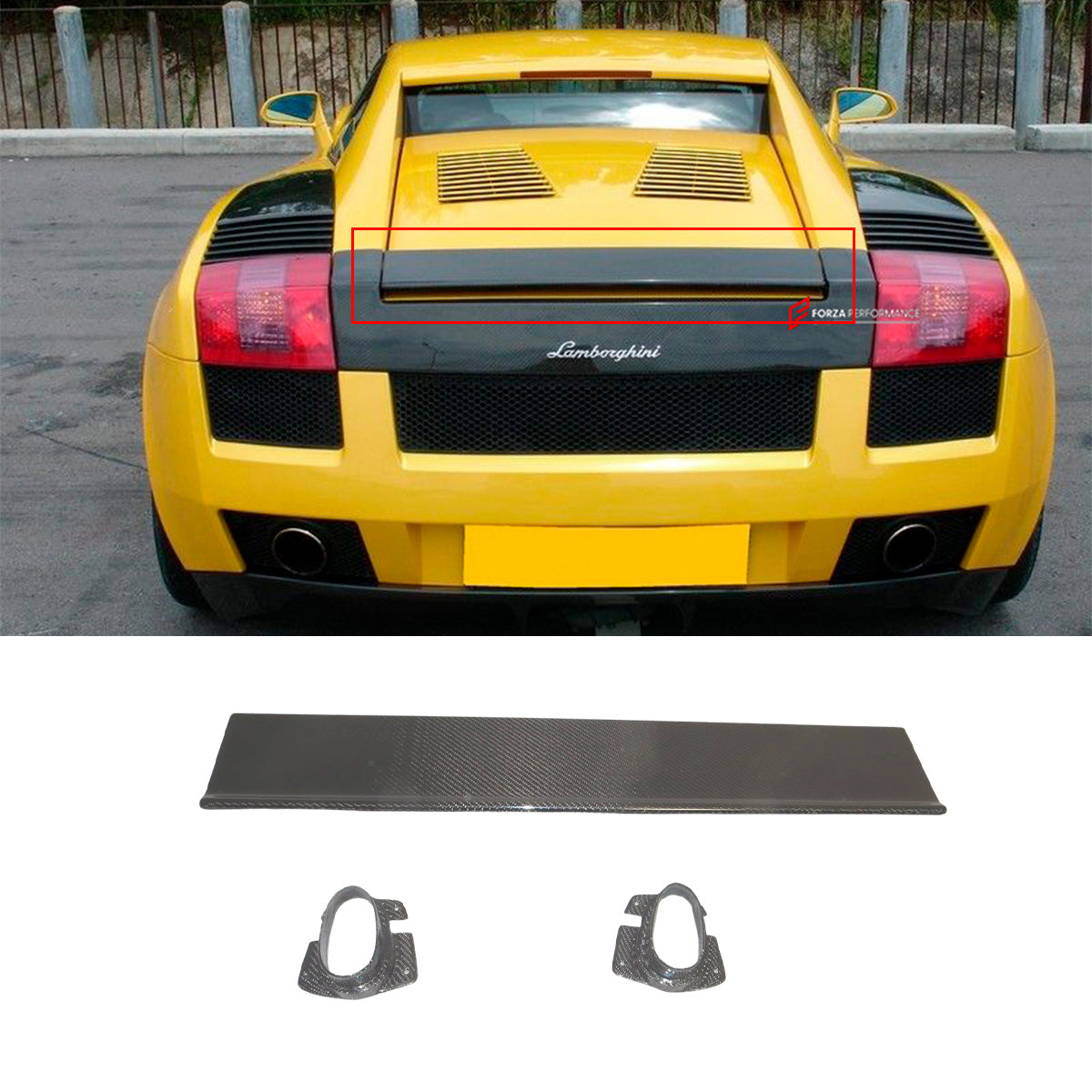 CARBON REAR SPOILER for LAMBORGHINI GALLARDO COUPE 2003 - 2008
