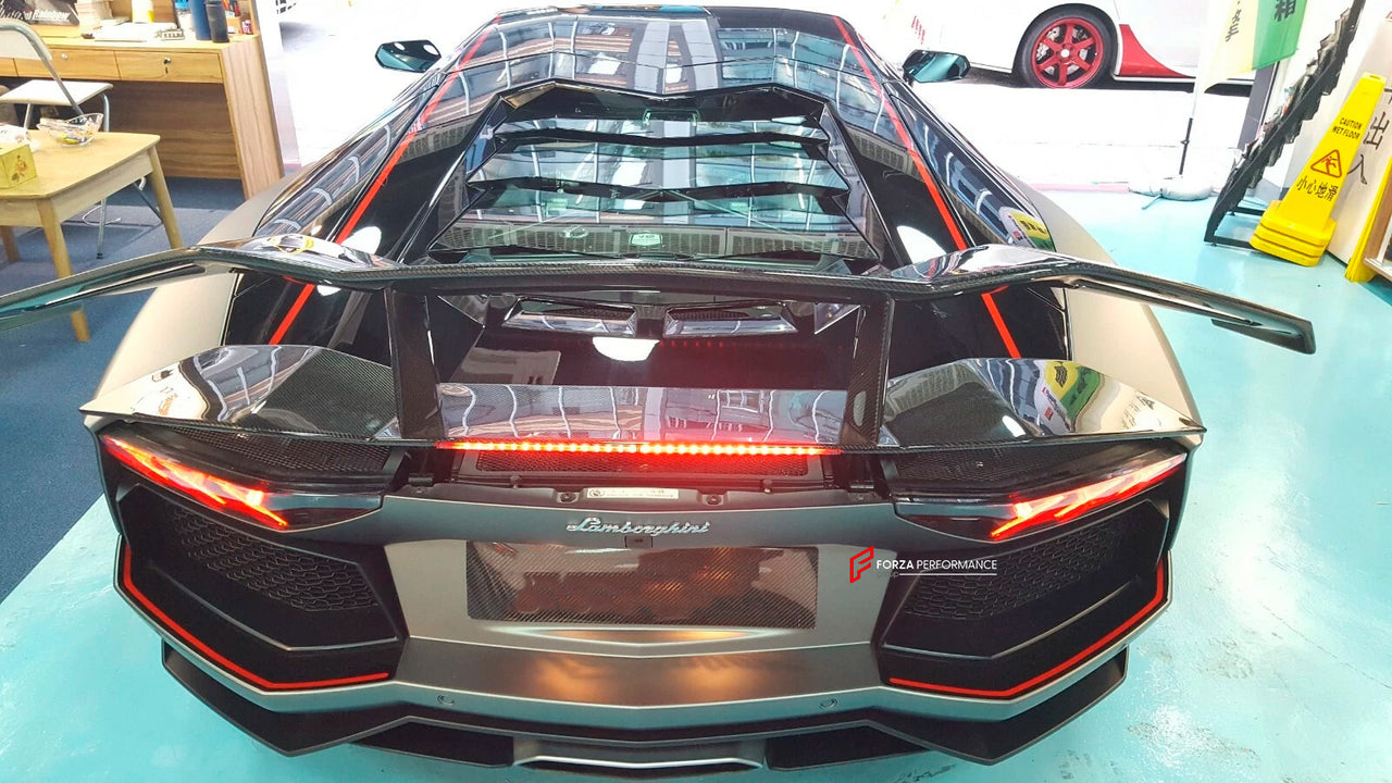 CARBON REAR SPOILER WITH BASE for LAMBORGHINI AVENTADOR LP700 2011 - 2