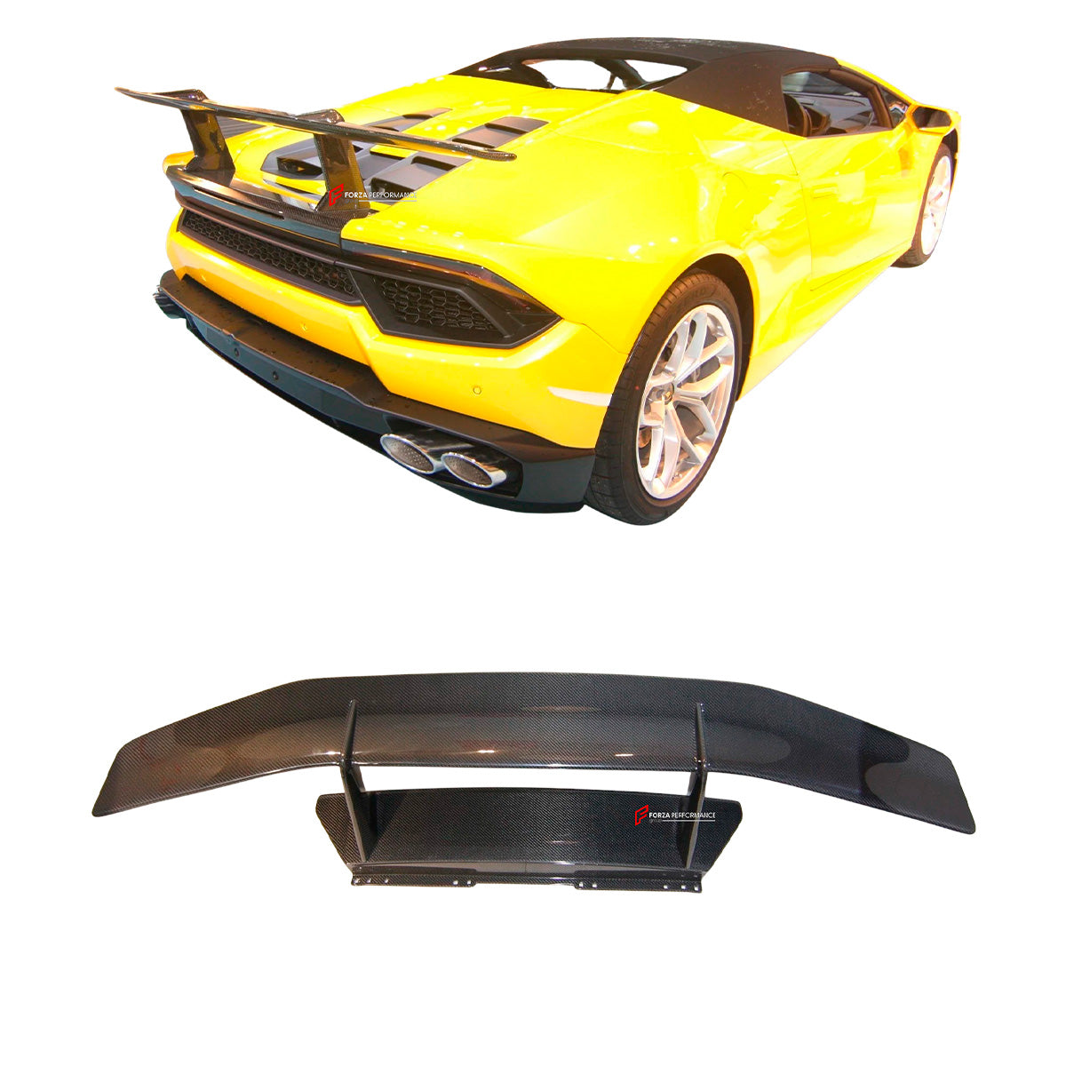 CARBON REAR SPOILER WITH BASE for LAMBORGHINI HURACAN LP580 LP610 SPYD