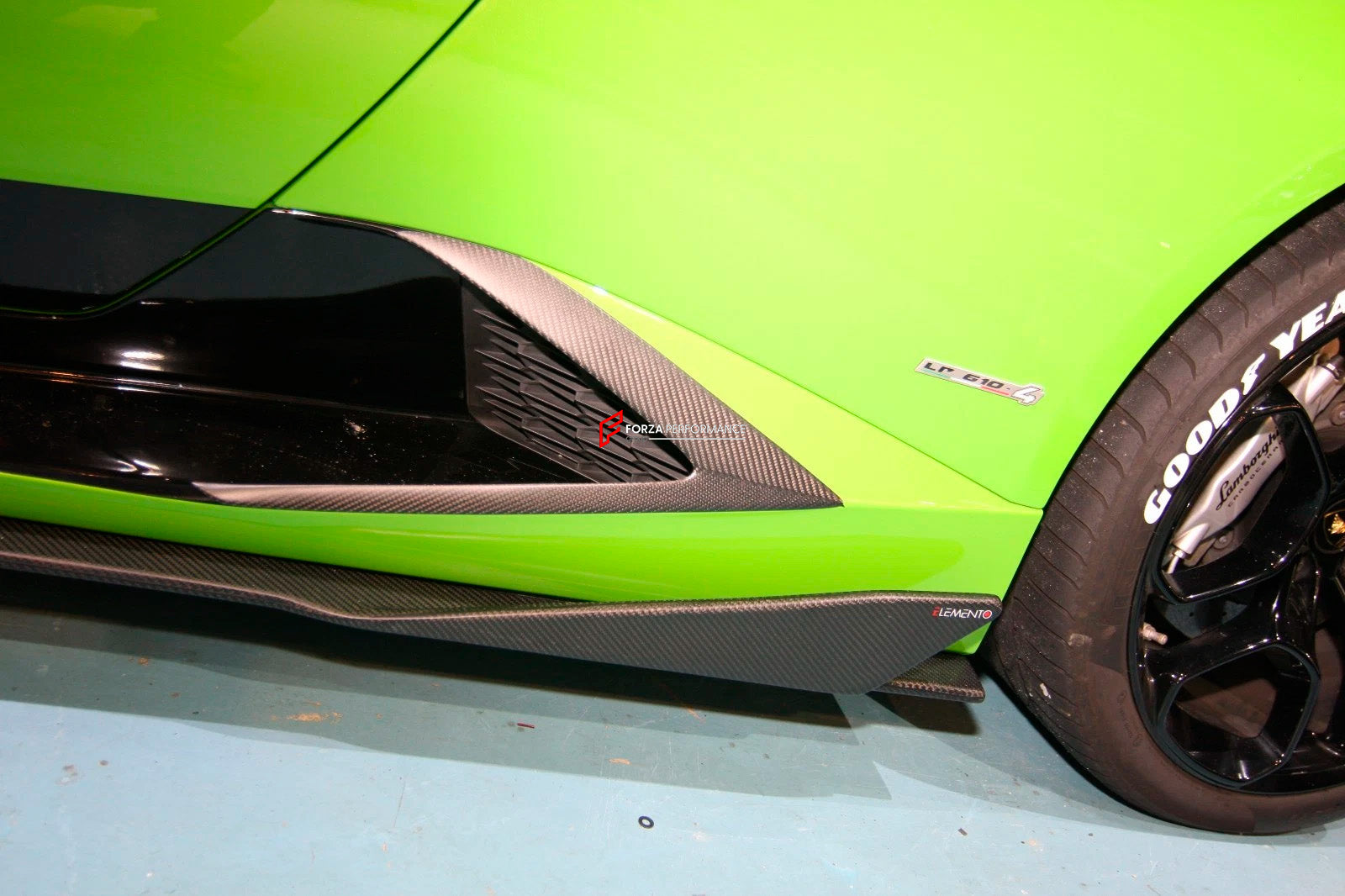 CARBON SIDE SKIRT AIR SCOOP TRIMS for LAMBORGHINI HURACAN LP580 LP610