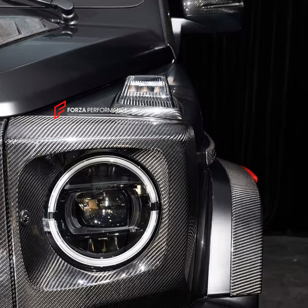 CARBON TURNING LIGHTS FRAME COVERS for MERCEDES BENZ AMG G63 W465 G350 ...