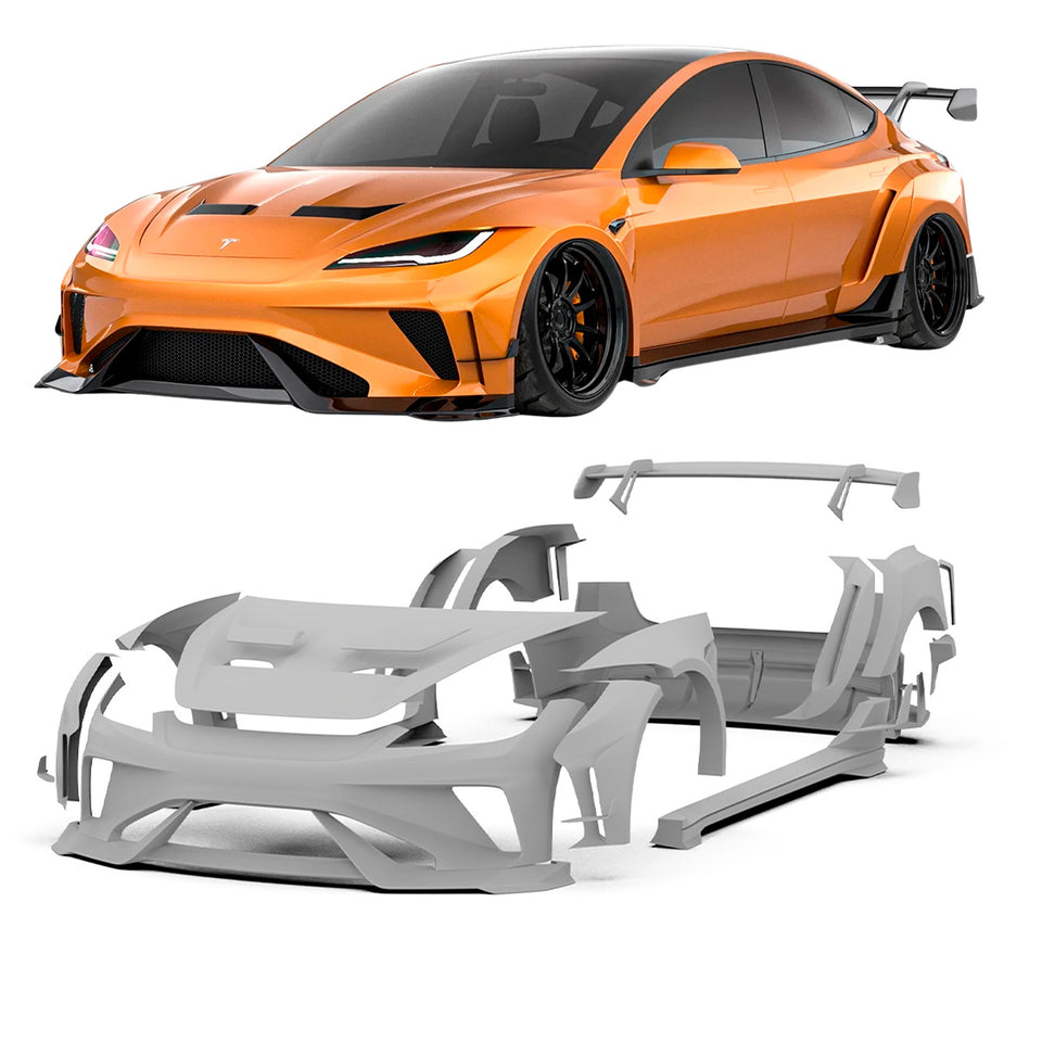 CARBON WIDE BODY KIT for TESLA MODEL 3 FACELIFT 2023+