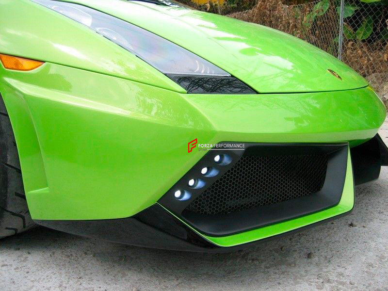 CONVERSION CARBON FRONT BUMPER WITH LED LIGHTS COVER for LAMBORGHINI G