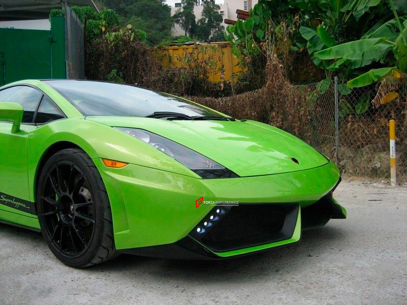 CONVERSION CARBON FRONT BUMPER WITH LED LIGHTS COVER for LAMBORGHINI G