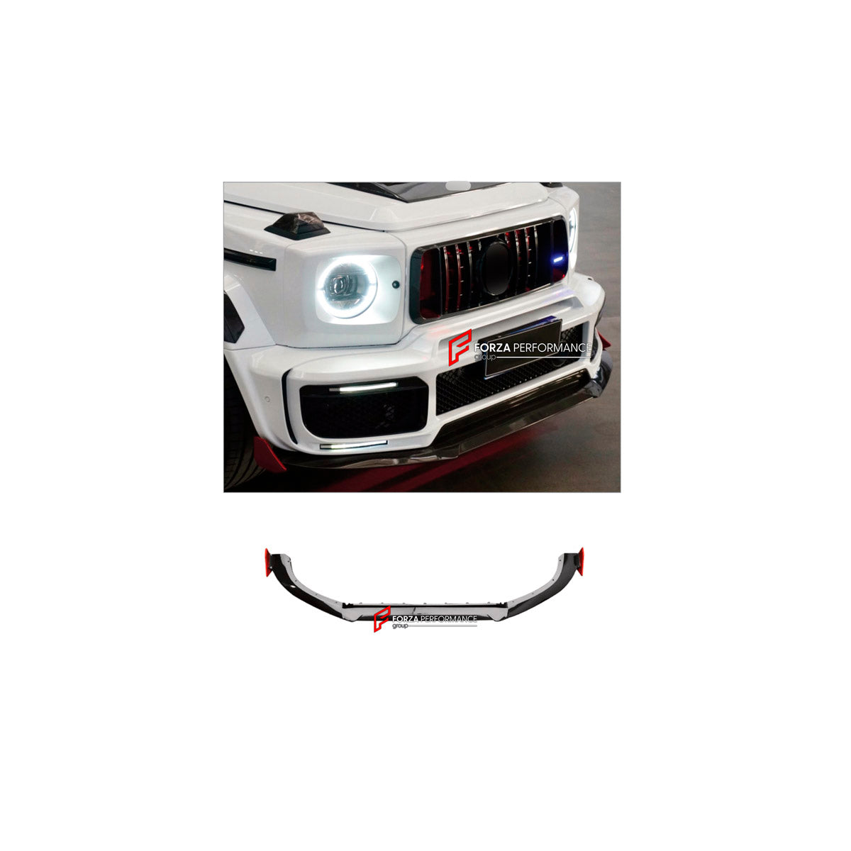 CONVERSION DRY CARBON FRONT LIP for MERCEDES-BENZ G-CLASS W463 2008 ...