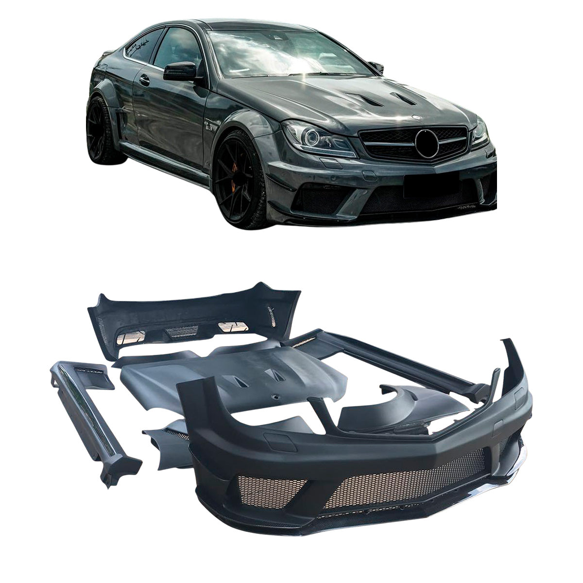 CONVERSION UPGRADE WIDE BODY KIT for MERCEDES BENZ C63 AMG W204 2008