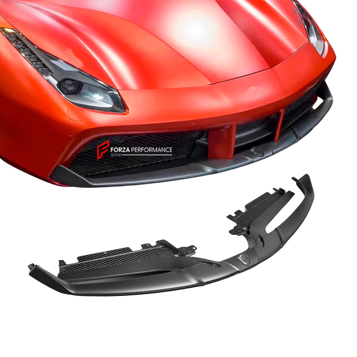 DRY CARBON FIBER FRONT LIP SPLITTER for FERRARI 488 2015 - 2020