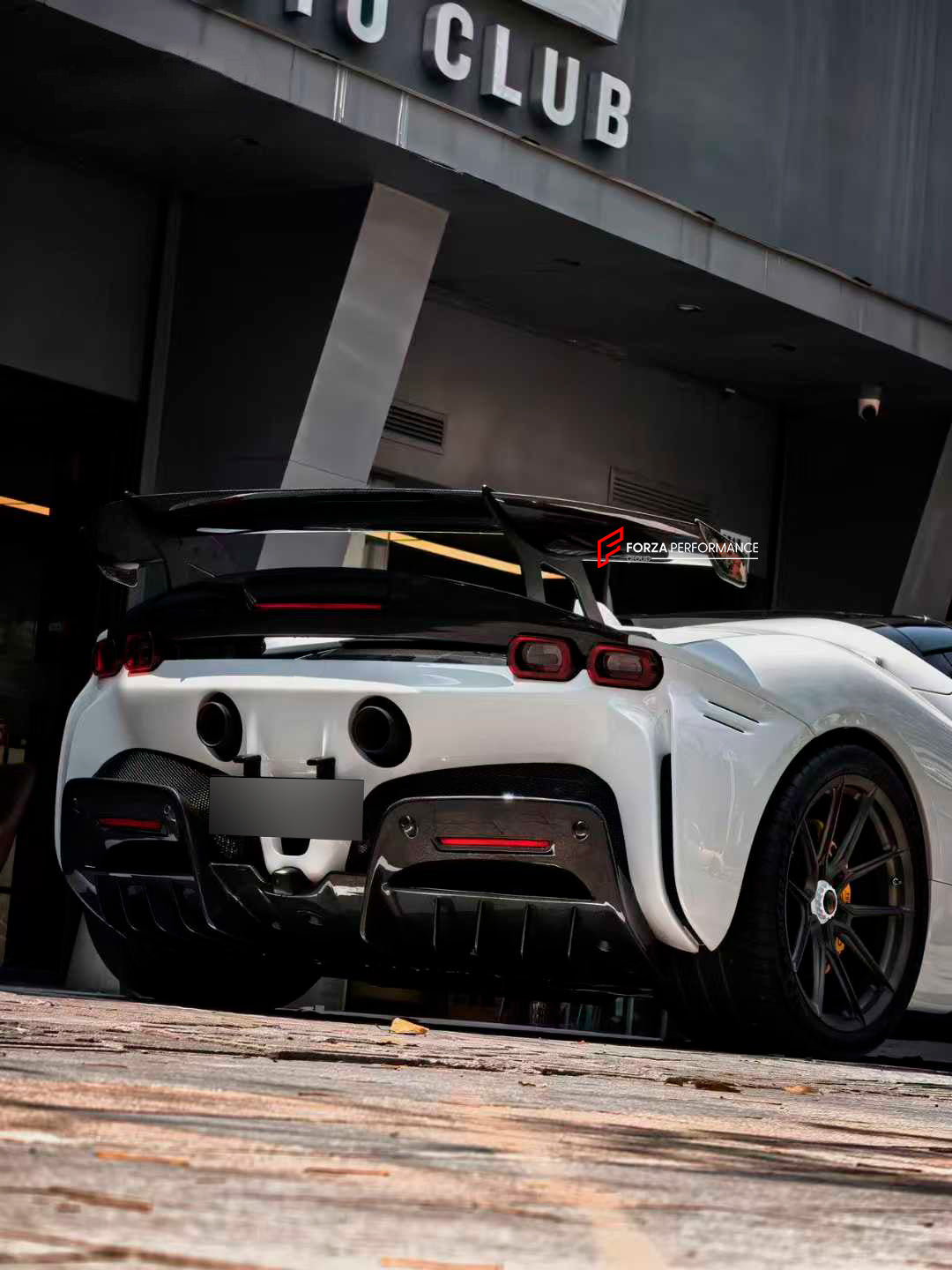 DRY CARBON REAR SPOILER FOR FERRARI SF90 2019+ FORZA PERFORMANCE custon ...