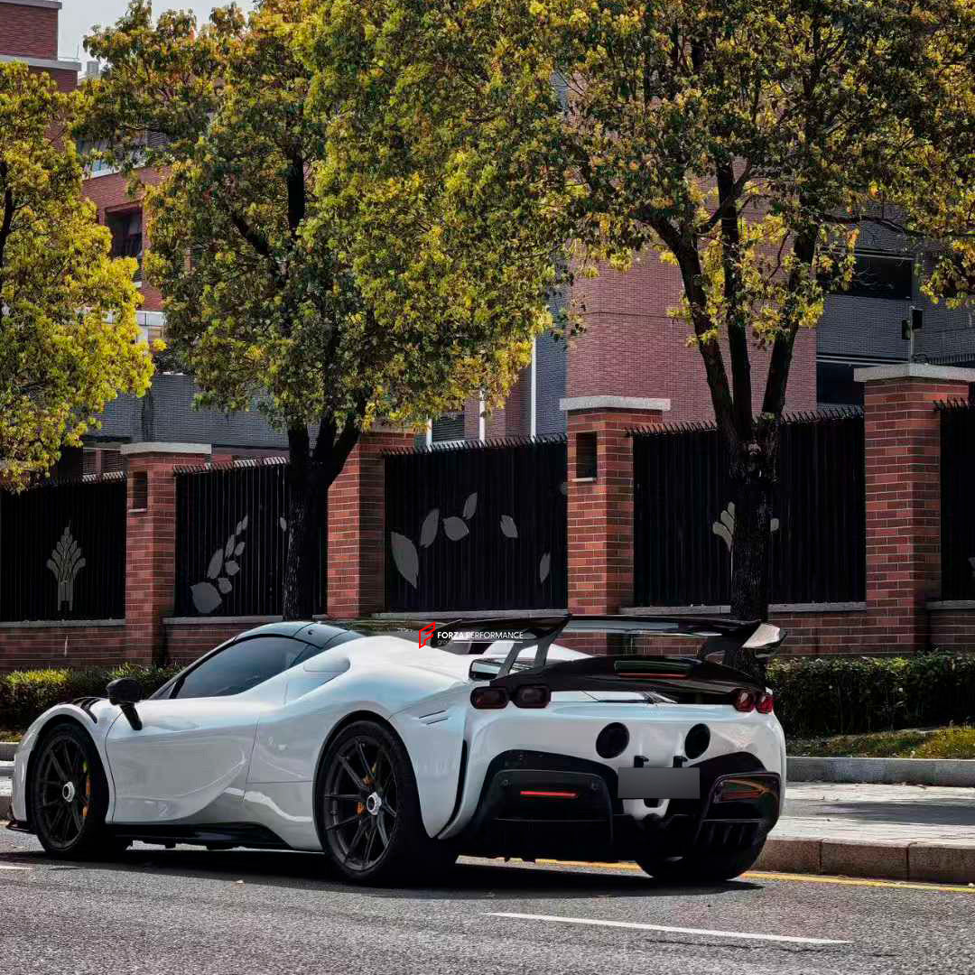 DRY CARBON REAR SPOILER FOR FERRARI SF90 2019+ FORZA PERFORMANCE custon ...