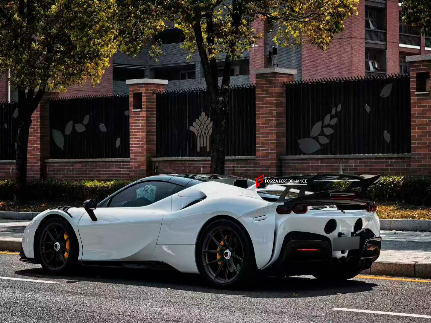 DRY CARBON REAR SPOILER FOR FERRARI SF90 2019+ FORZA PERFORMANCE custon ...