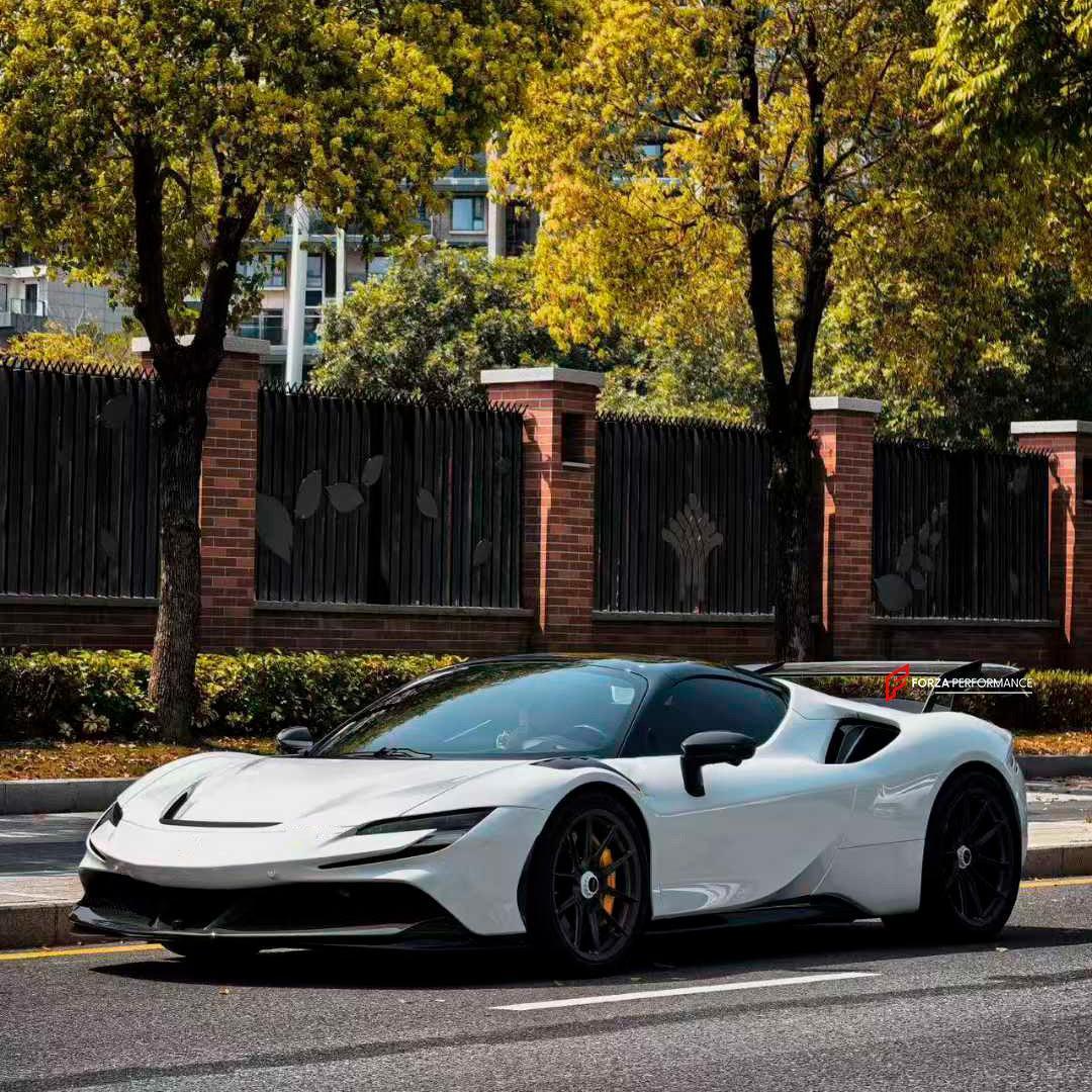 DRY CARBON REAR SPOILER FOR FERRARI SF90 2019+ FORZA PERFORMANCE custon ...