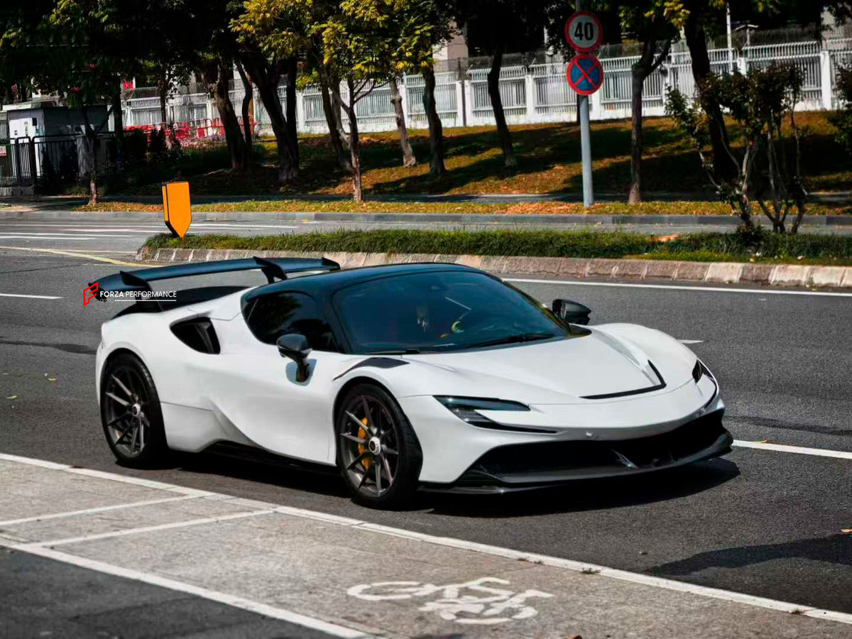 DRY CARBON REAR SPOILER FOR FERRARI SF90 2019+ FORZA PERFORMANCE custon ...