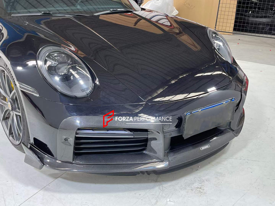 DRY CARBON FRONT BUMPER AIR VENTS COVER for PORSCHE 911 992.1 TURBO S