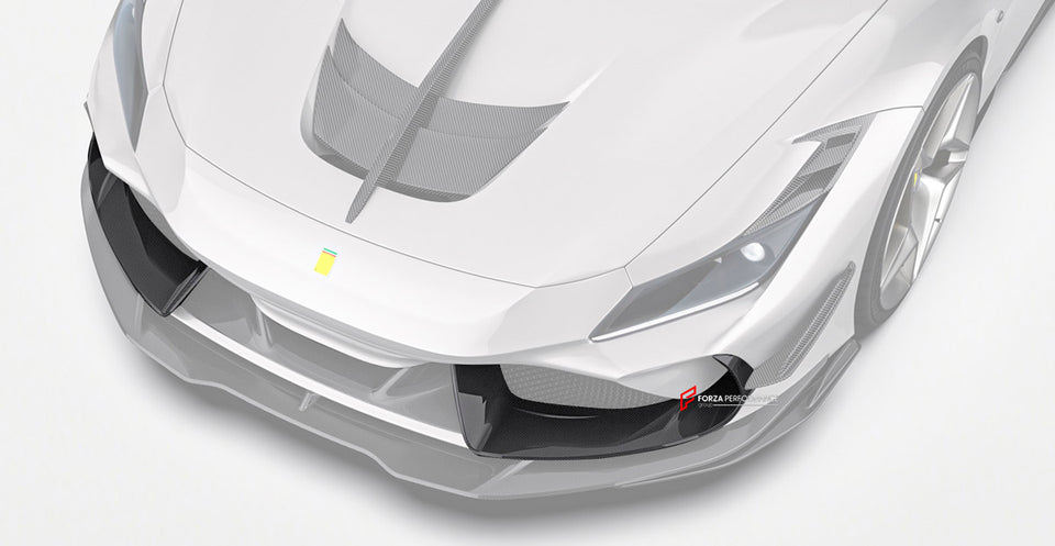 DRY CARBON FRONT BUMPER COVER for FERRARI F8 2019 - 2022
