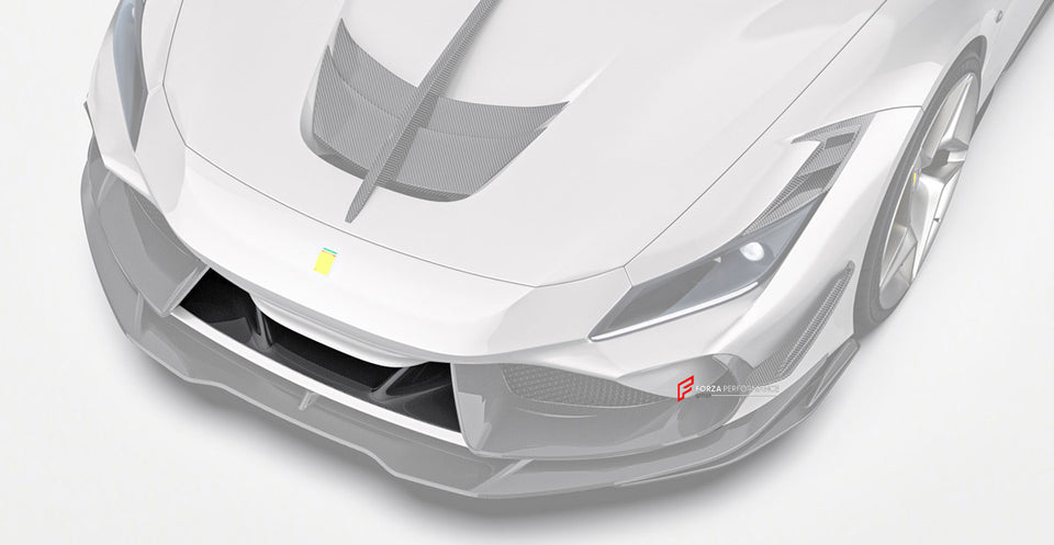DRY CARBON FRONT BUMPER COVER for FERRARI F8 2019 - 2022