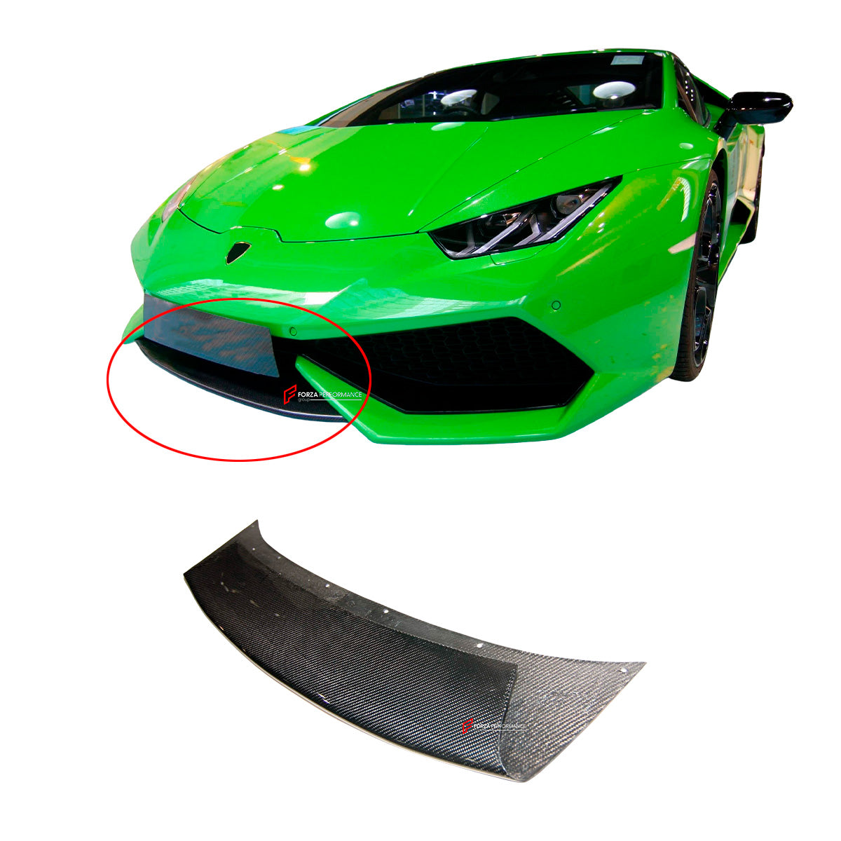 DRY CARBON FRONT LIP for LAMBORGHINI HURACAN LP610 COUPE SPYDER 2014
