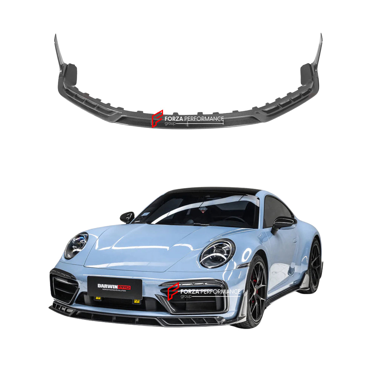 DRY CARBON FRONT LIP for PORSCHE 911 992.1 CARRERA 2019 - 2025