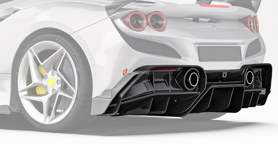 DRY CARBON REAR DIFFUSER for FERRARI F8 2019 - 2022