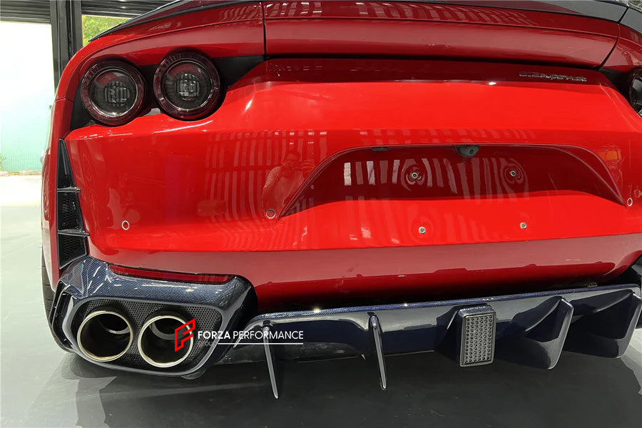 DRY CARBON REAR DIFFUSER WITH LIGHT for FERRARI 812 SUPERFAST GTS 2017 ...