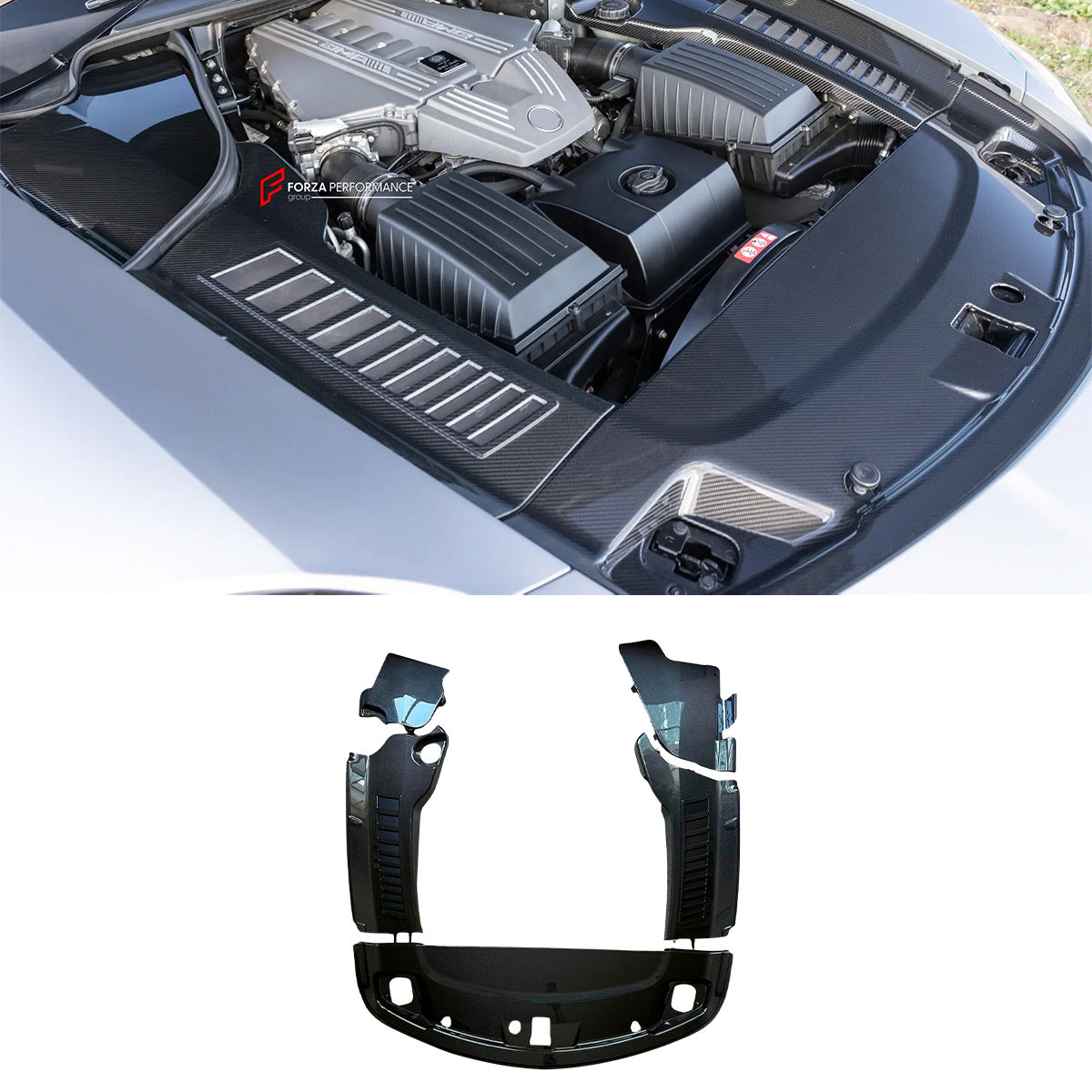 DRY CARBON REPLACEMENT ENGINE COVER for MERCEDES BENZ SLS AMG W197 201