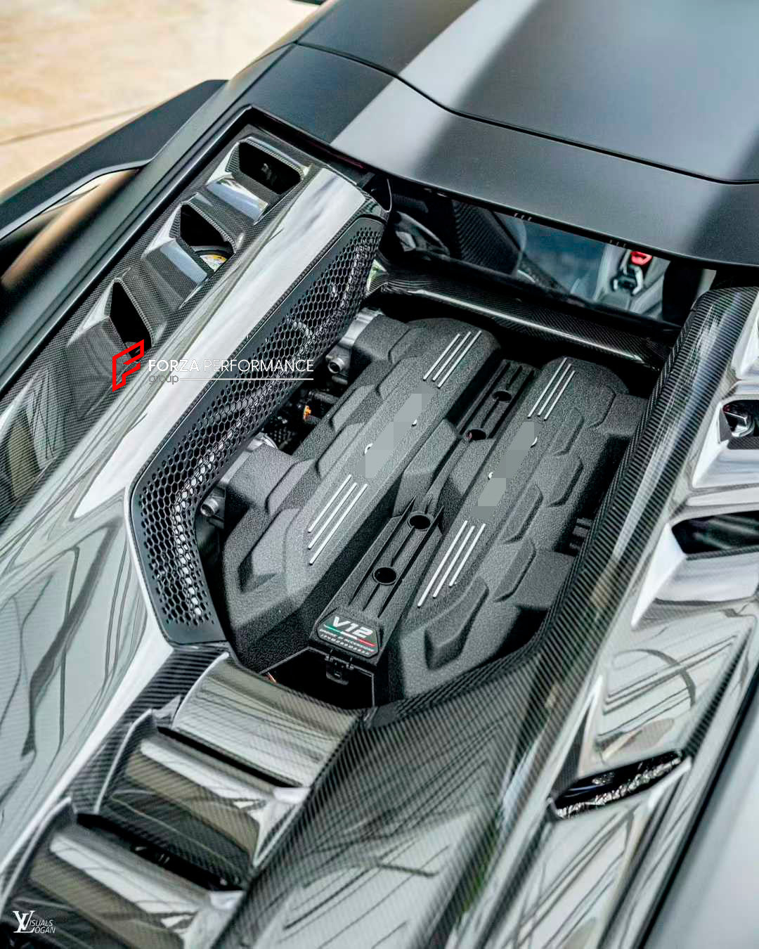 DRY CARBON REPLACEMENT REAR ENGINE BAY AREA COVER for LAMBORGHINI REVU