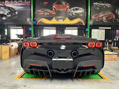 DRY CARBON FIBER REAR SPOILER FOR FERRARI SF90 FORZA PERFORMANCE custom ...