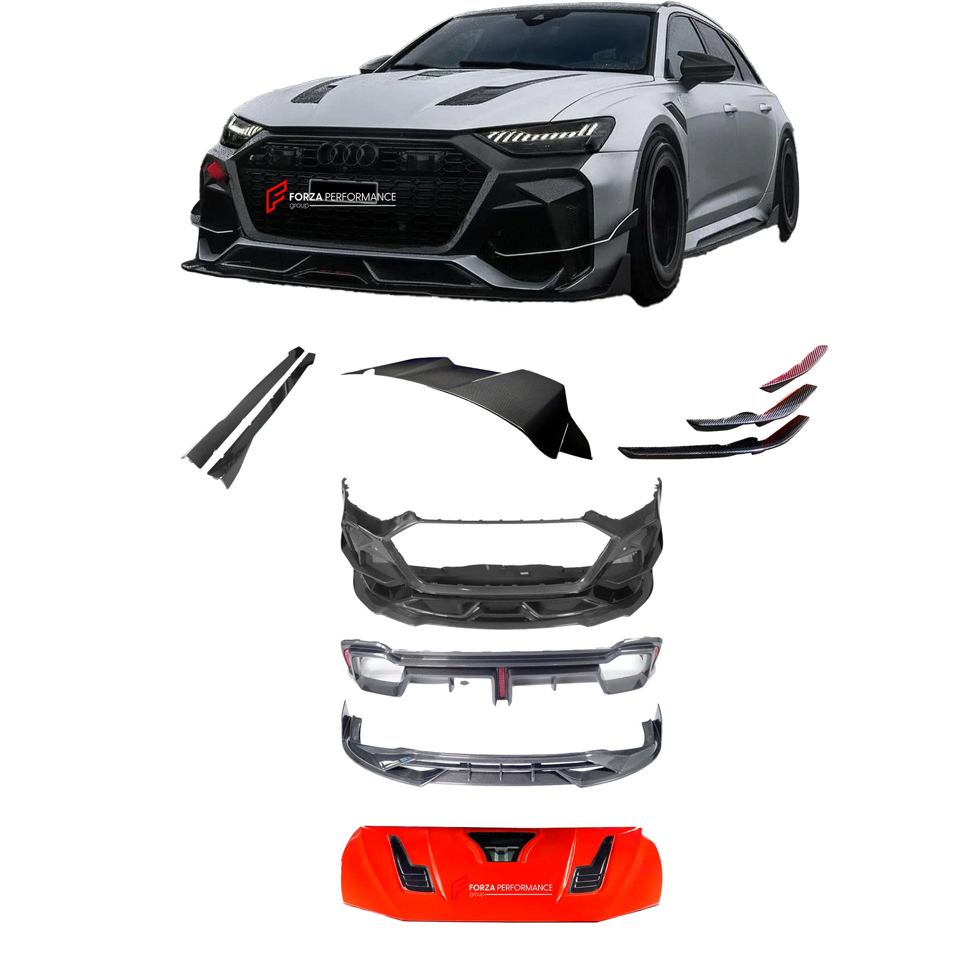 IMP PERFORMANCE CARBON WIDE BODY SOFT KIT for AUDI RS6 AVANT C8 2019