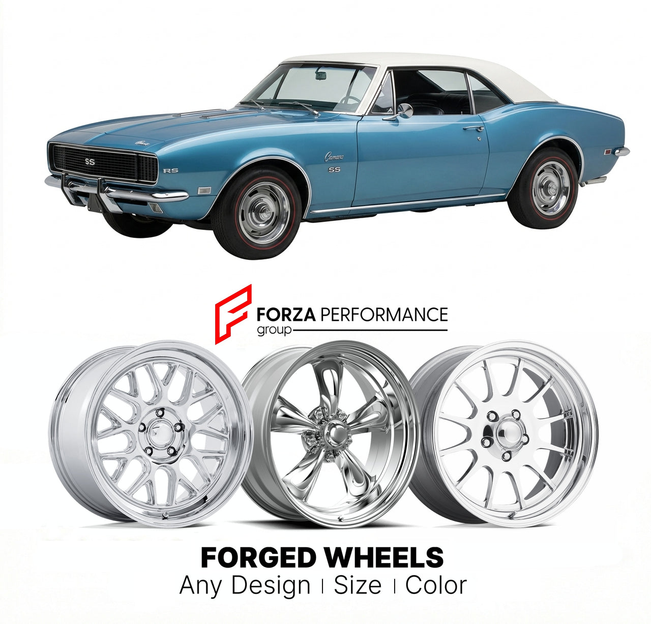 CUSTOM FORGED WHEELS RIMS for CHEVROLET CAMARO 1967 - 1969