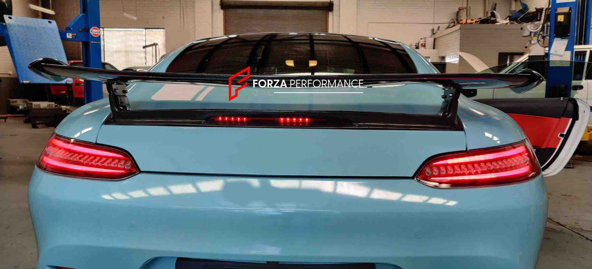Carbon Fiber Rear Spoiler with lights for AMG GT GTS GTC 2014 - 2017 C ...