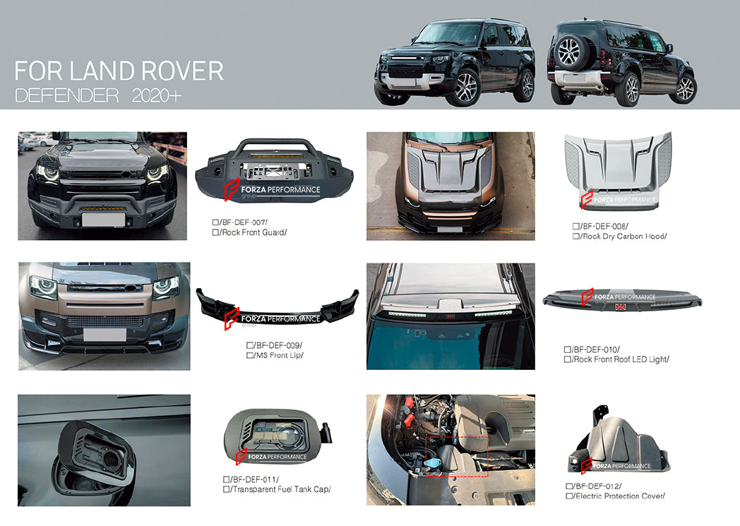 PARTS for LAND ROVER DEFENDER L663 2019+ FRONT BUMPER GUARD FRONT LIP ...