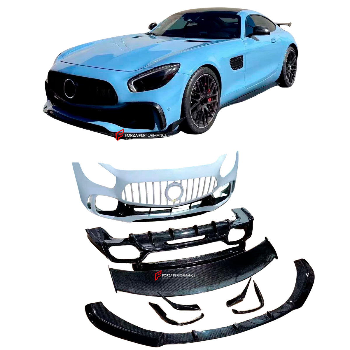 DRY CARBON BODY KIT for MERCEDES BENZ AMG GT C190 2014 - 2023 PD STYLE