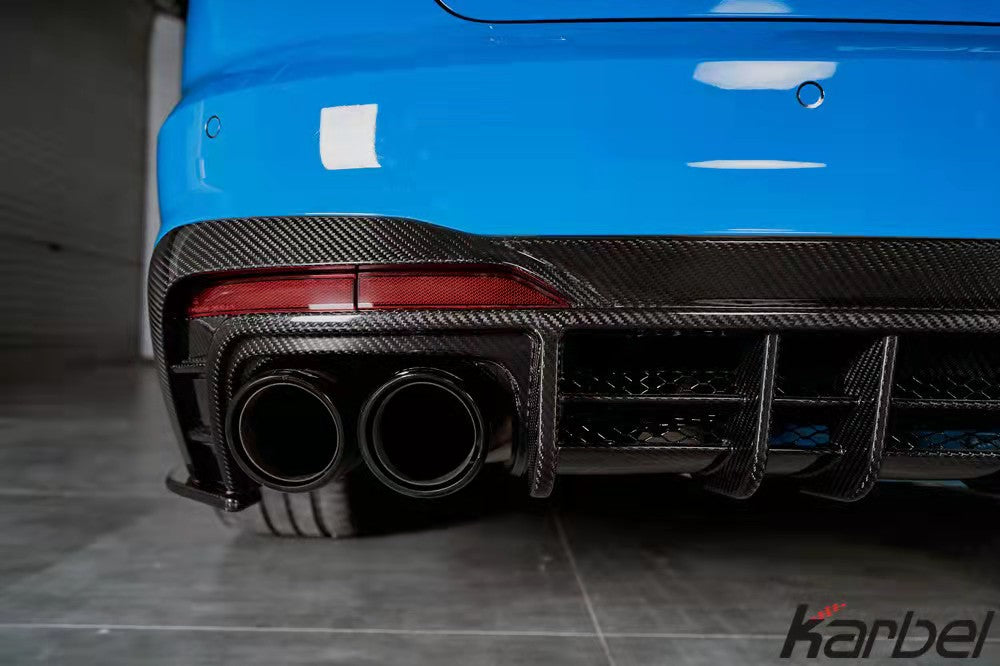 KARBEL CARBON DRY CARBON FIBER REAR DIFFUSER VER.2 FOR AUDI S4 2020-ON ...