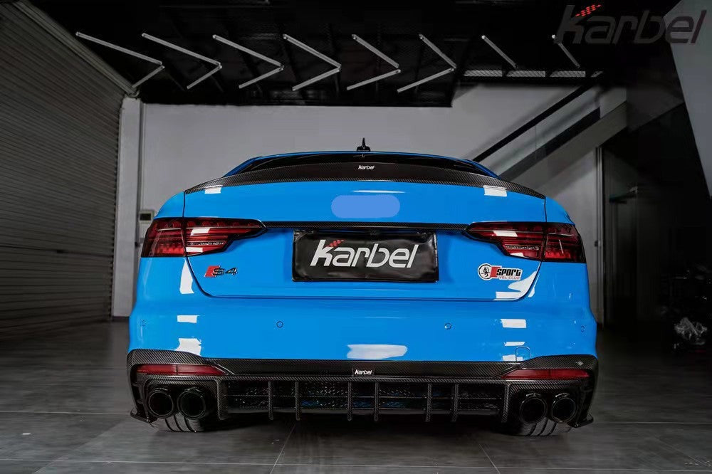 KARBEL CARBON DRY CARBON FIBER REAR DIFFUSER VER.2 FOR AUDI S4 2020-ON ...