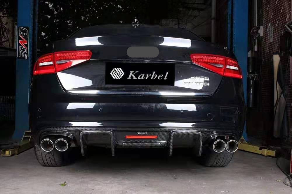 KARBEL CARBON DRY CARBON FIBER REAR DIFFUSER FOR AUDI A4 2013-2016 B8 ...