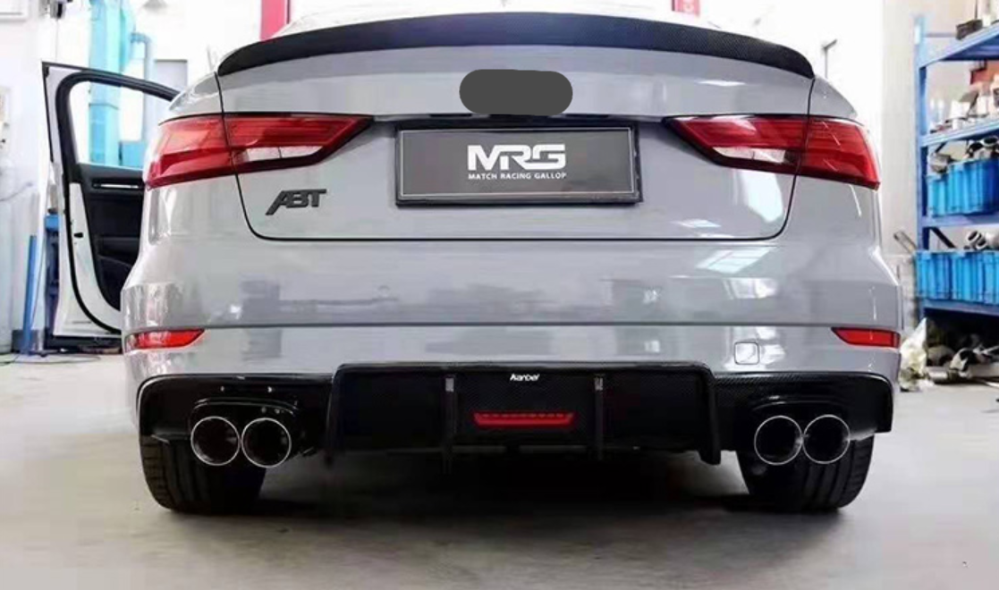 KARBEL DRY CARBON FIBER REAR DIFFUSER FOR AUDI A3 S LINE & S3 2017-202 ...