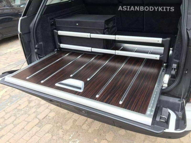 for Range Rover Vogue L405 Wooden Teak Floor Boot Liner Kit (sliding f ...