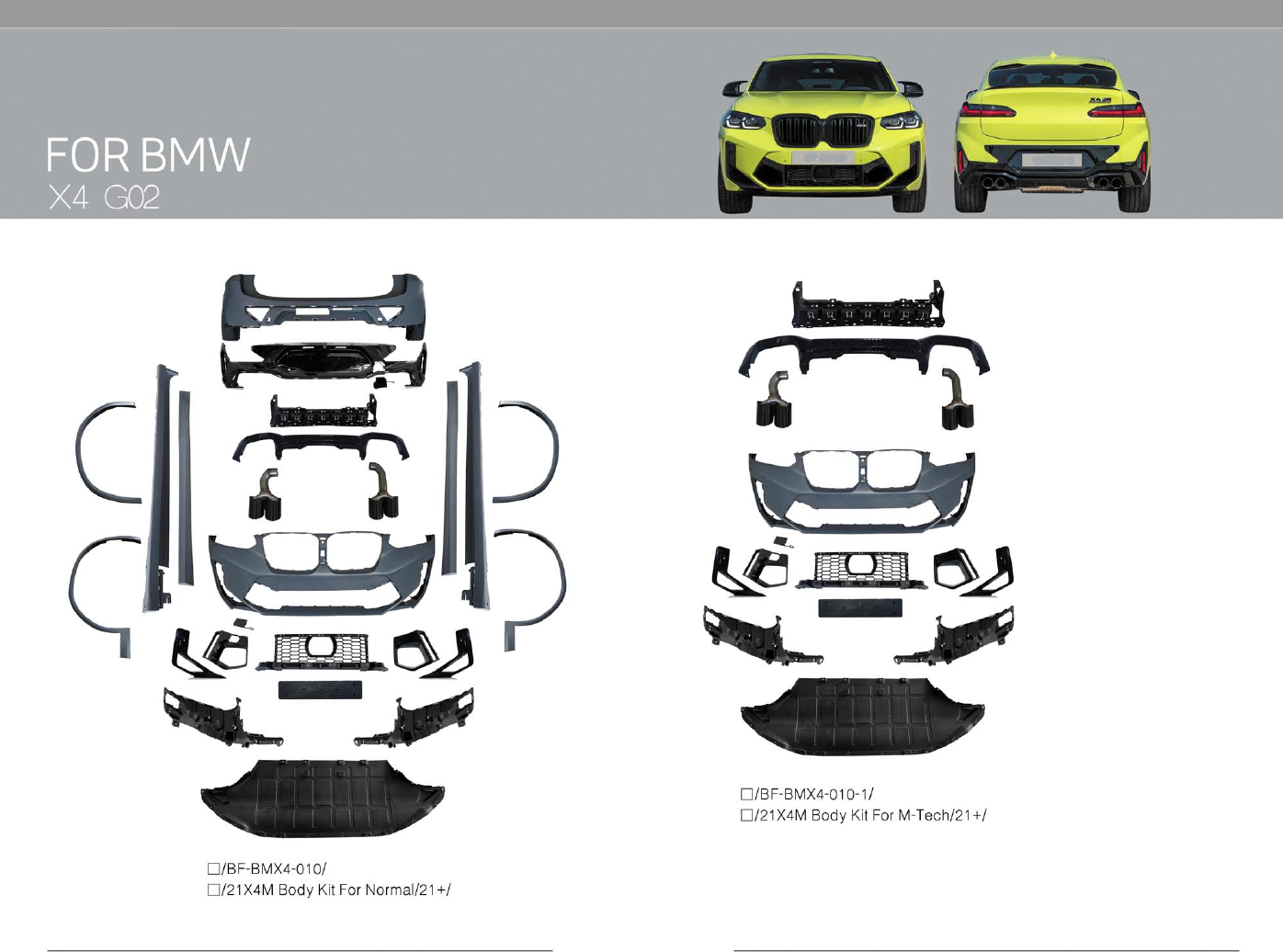 X4M BODY KIT FOR BMW X4 G02 2021+