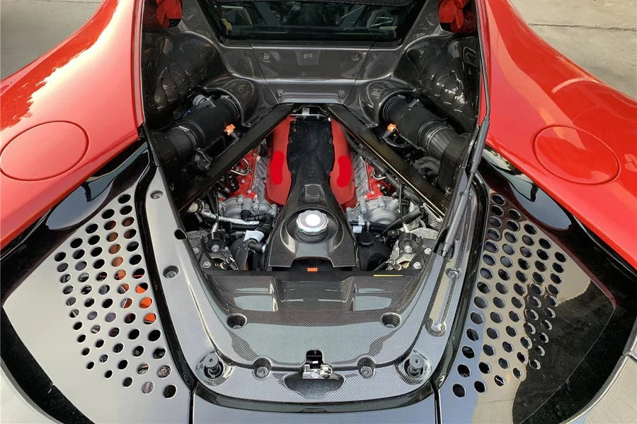 DRY CARBON AUTOCLAVE ENGINE COOLING MESH FOR FERRARI SF90 STRADALE | O ...